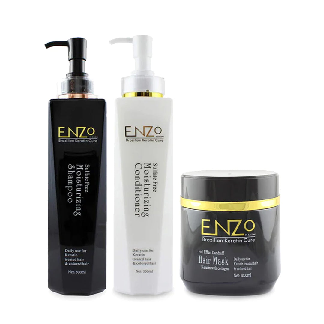 Enzo Hair Moisturising Shampoo & Conditioner with Mask Triple Pack ...